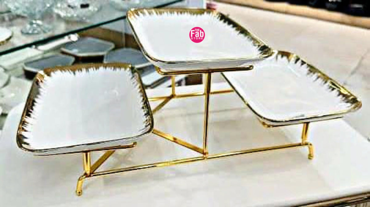 3 tier Flat Serving platter – The Fab Store