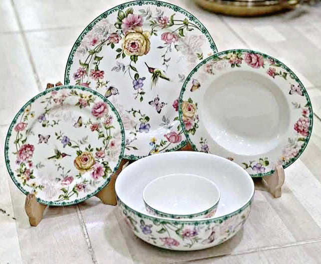 Floral humming Bird plate set – The Fab Store