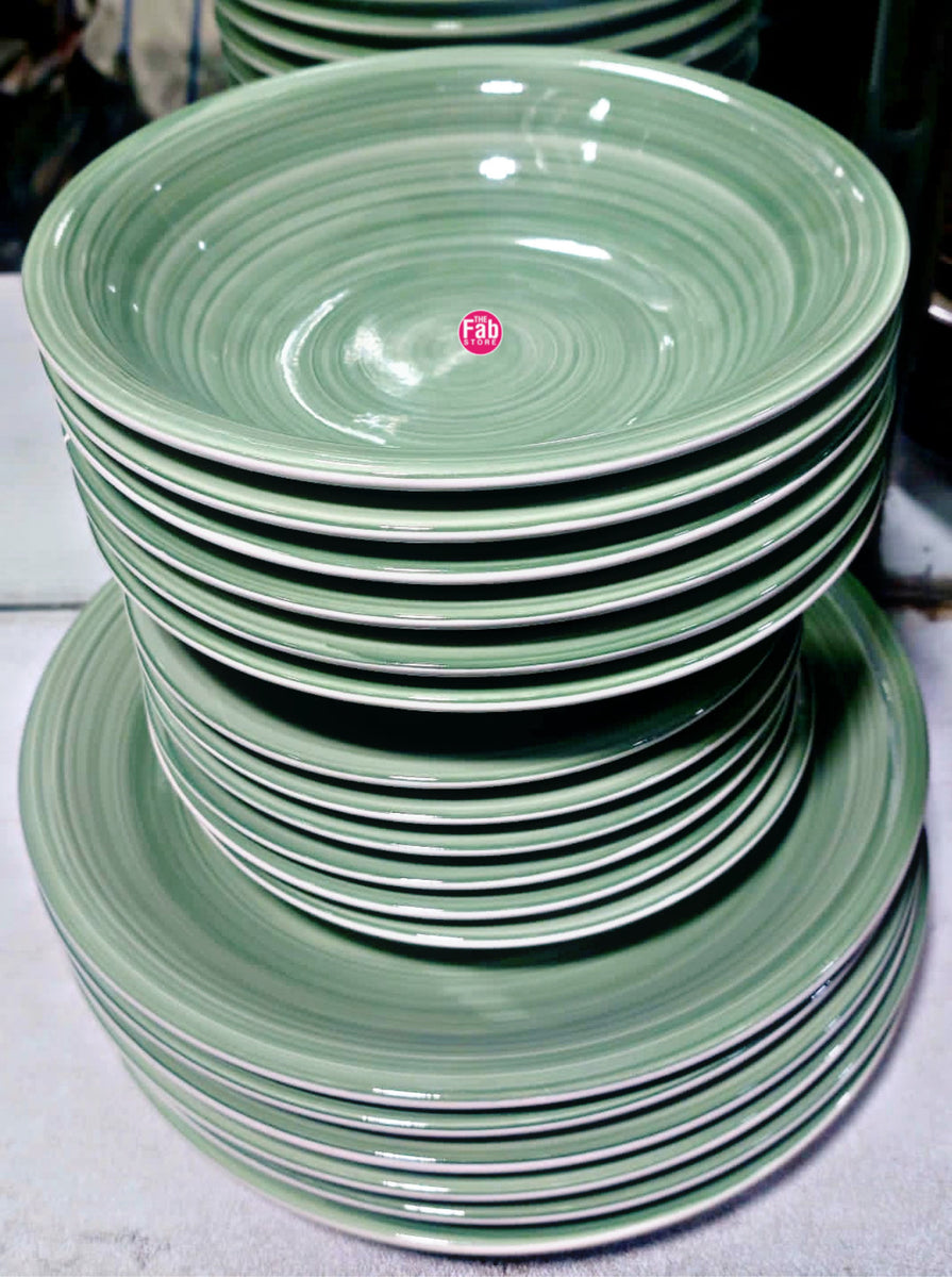 Mint Green 18pc plate set – The Fab Store