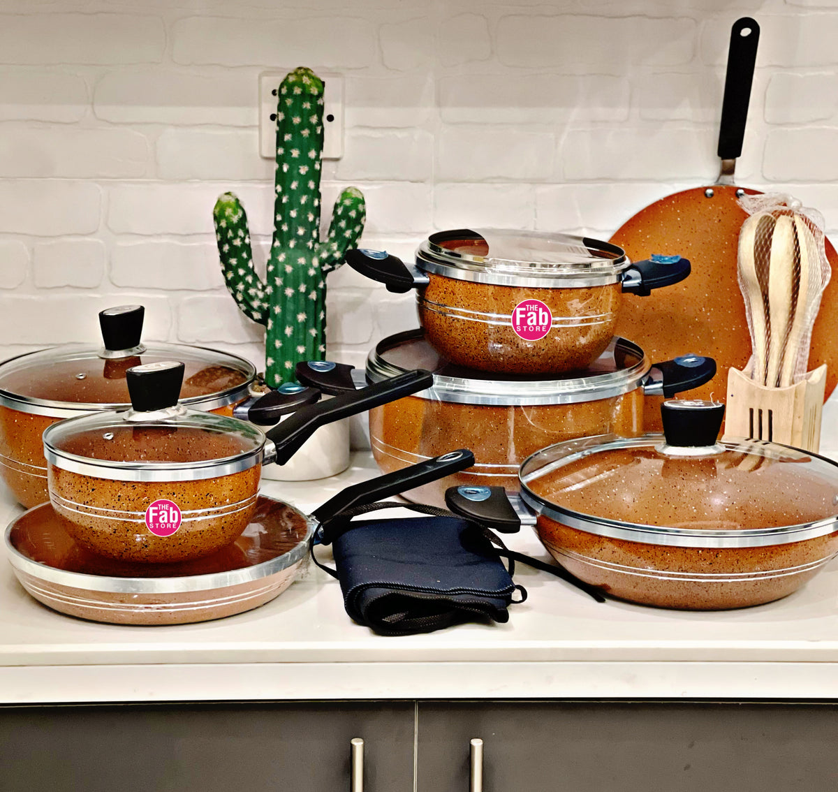 Orange Granite Cookware set – The Fab Store