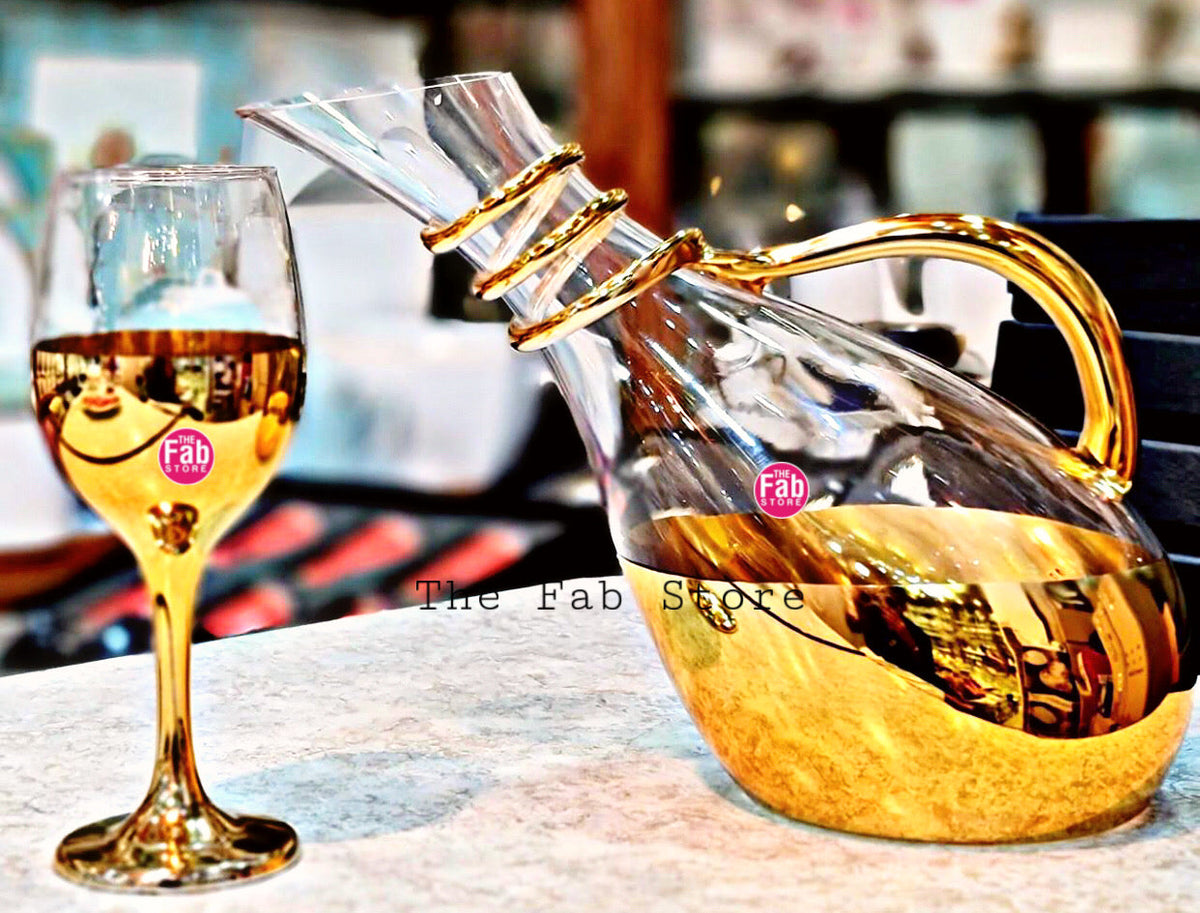 7pc tilted glass bottle water set – The Fab Store