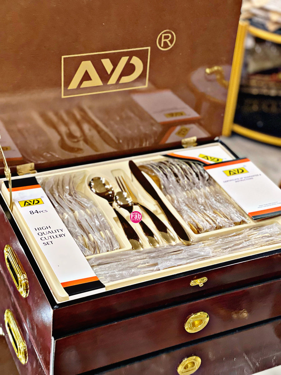 84pc Gold plated cutlery set AYD – The Fab Store