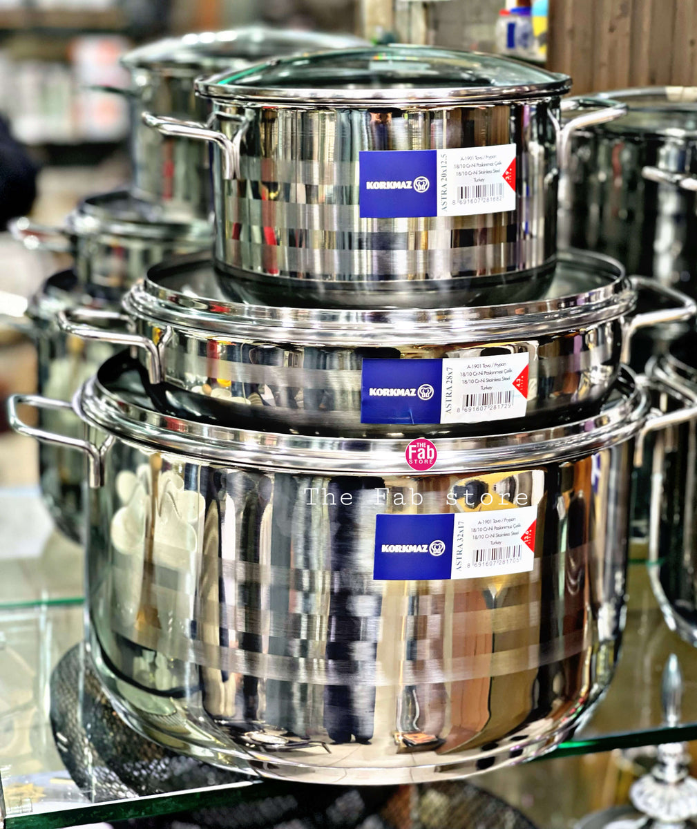 Korkmaz stainless steel cookware set Astra A-1901 Pro – The Fab Store