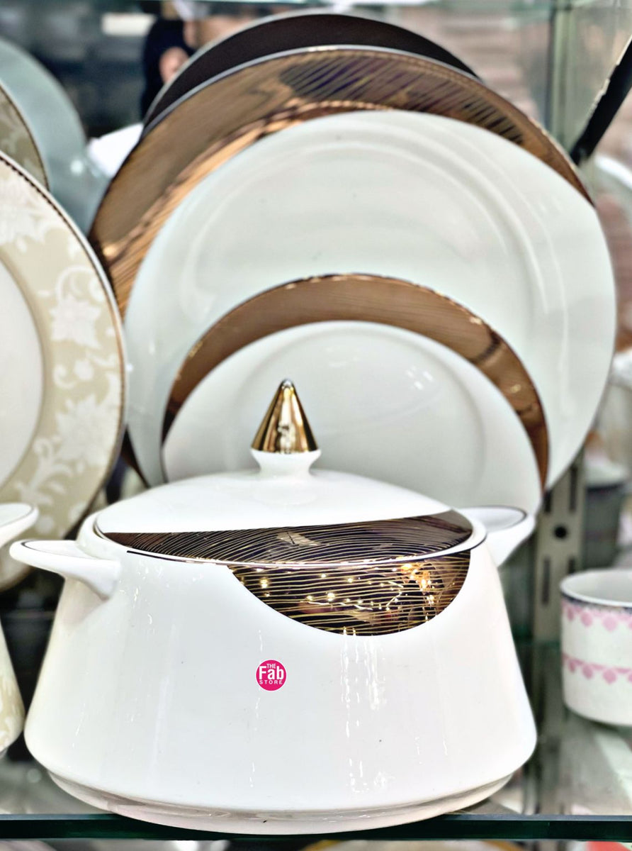 Glittered Copper super bone 61pc dinner set – The Fab Store