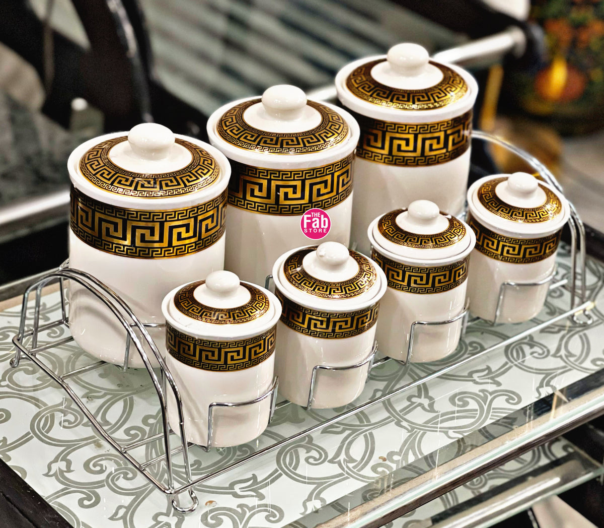 7pc Versace Cut jar set – The Fab Store