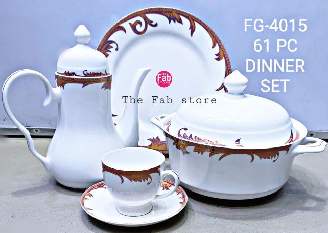 Turkish white and gold 61pc Dinner set – The Fab Store