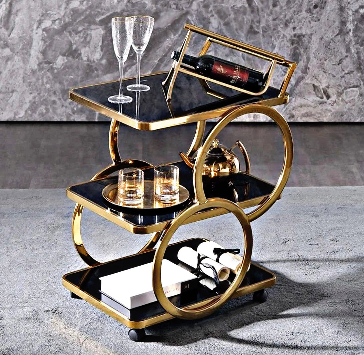 Victoria Tea trolley Brass – The Fab Store