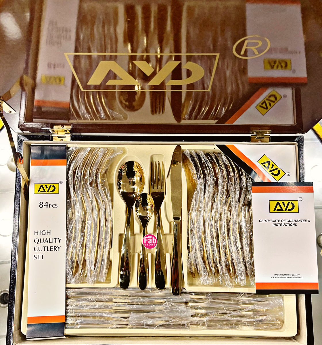 84pc Gold plated cutlery set AYD – The Fab Store