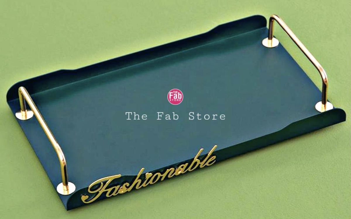 Teal metallic serving tray – The Fab Store