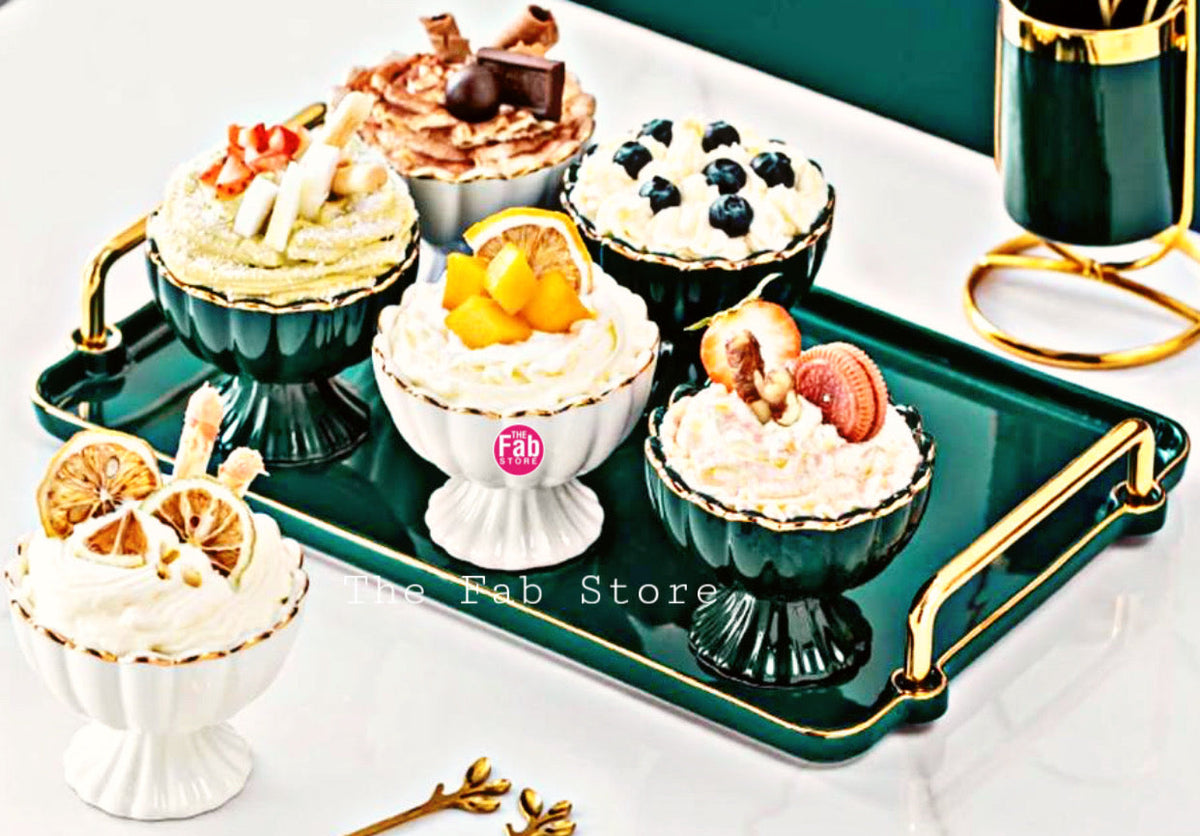 Teal dessert set with tray – The Fab Store