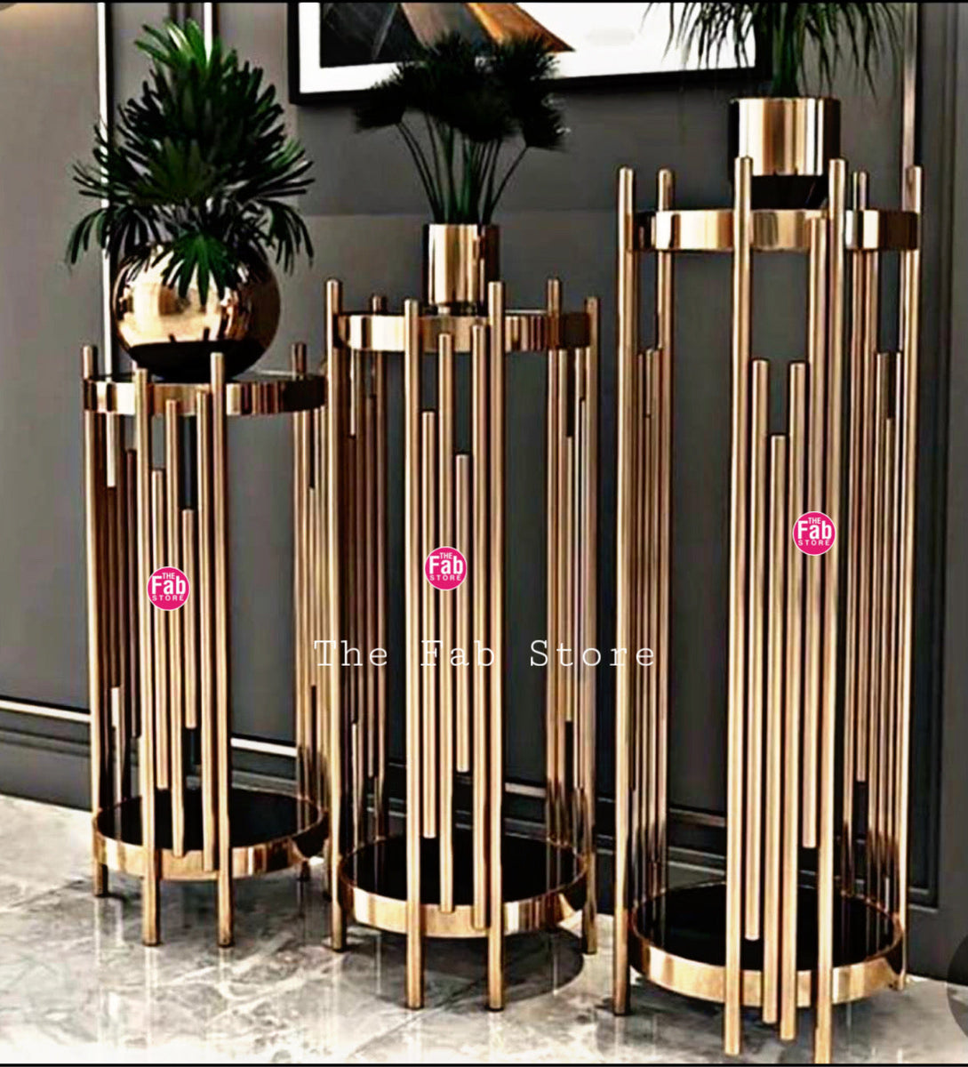 Brass standing tall table set – The Fab Store
