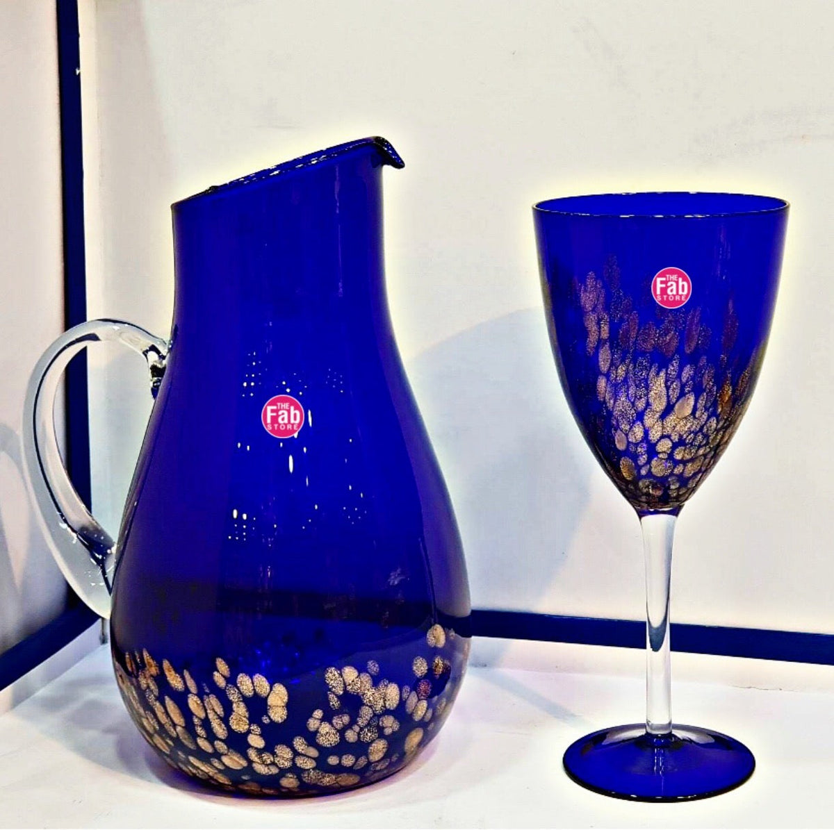 Blue sprinkled gold water set – The Fab Store