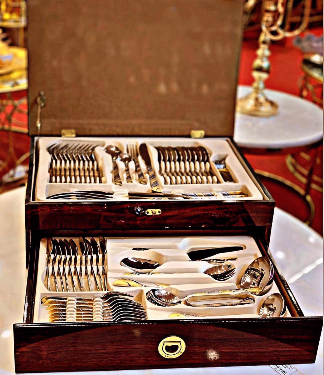 AYD 84pc Gold plated Cutlery – The Fab Store